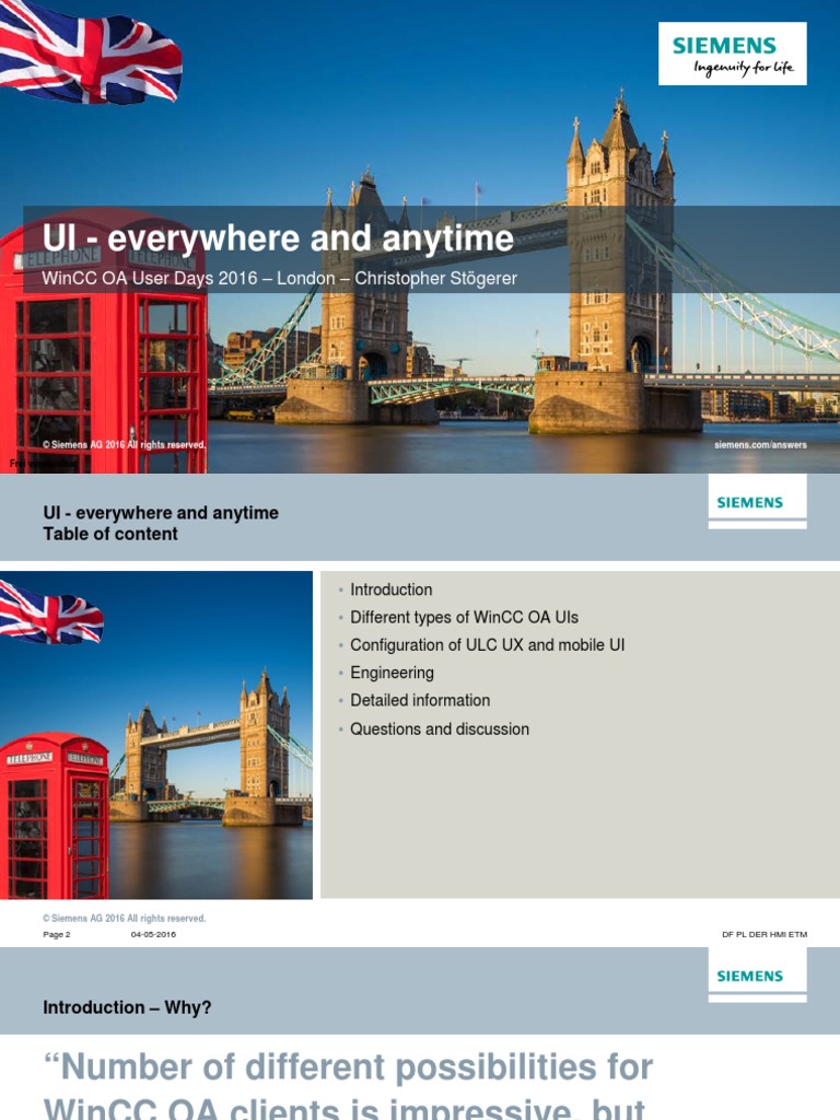 Wincc Oa User Days 2016 Ui Everytime Anywhere | PDF | Ios | Proxy Server