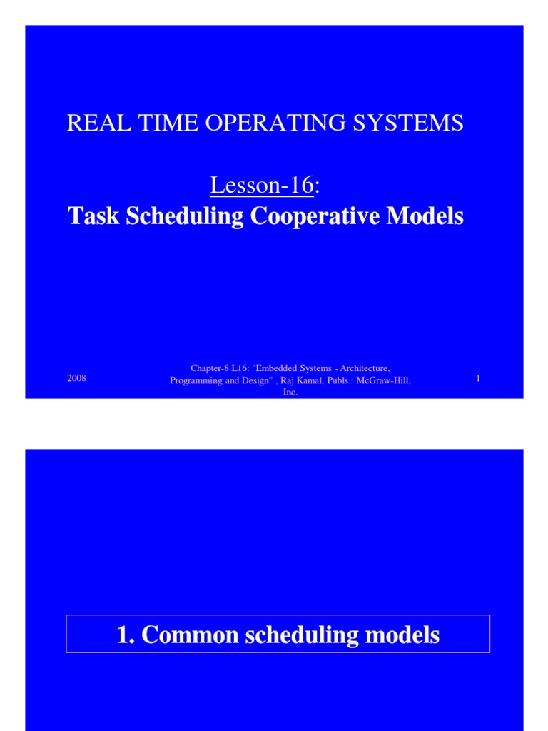 9 Task Scheduling - Co Operative Models | PDF | Scheduling (Computing) | System Software