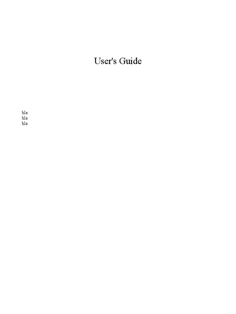 User's Guide: Bla Bla Bla | PDF