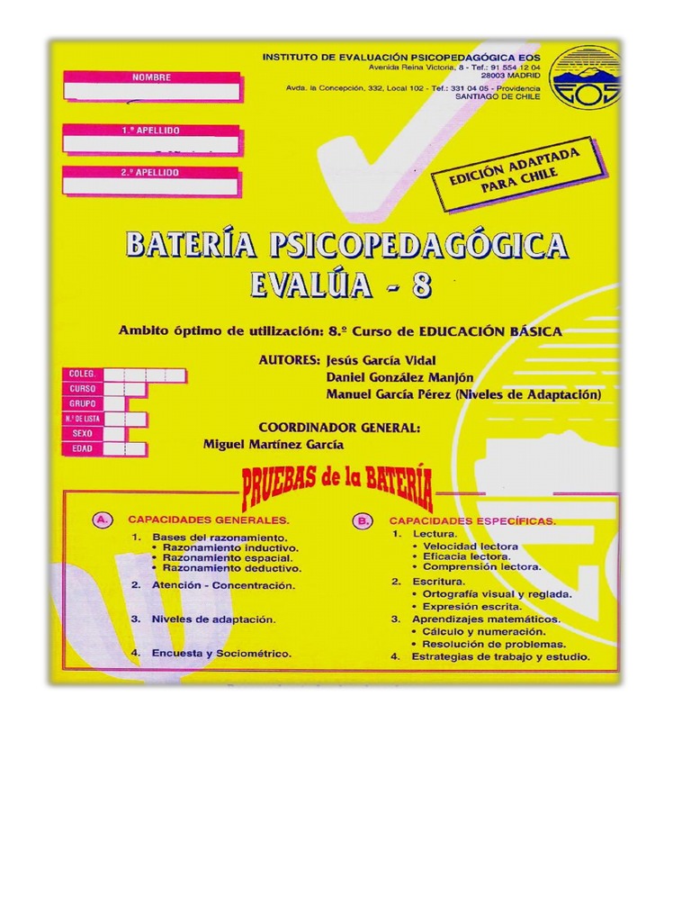 Evalúa 8 cuadernillo | PDF