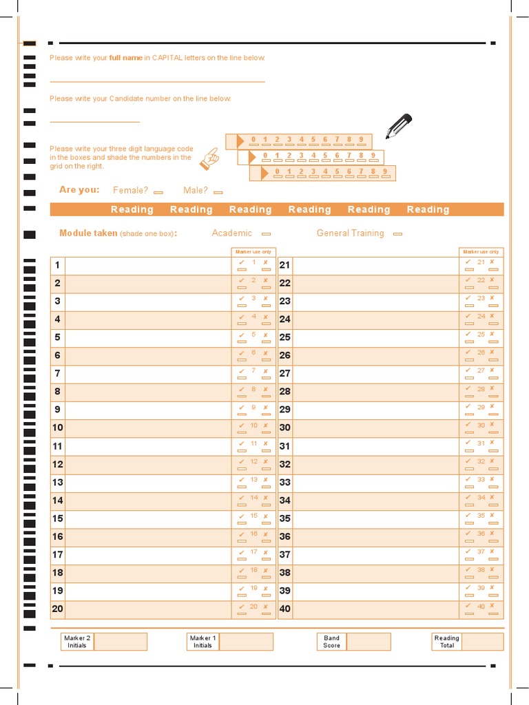 IELTS Writing Answer Booklet | PDF