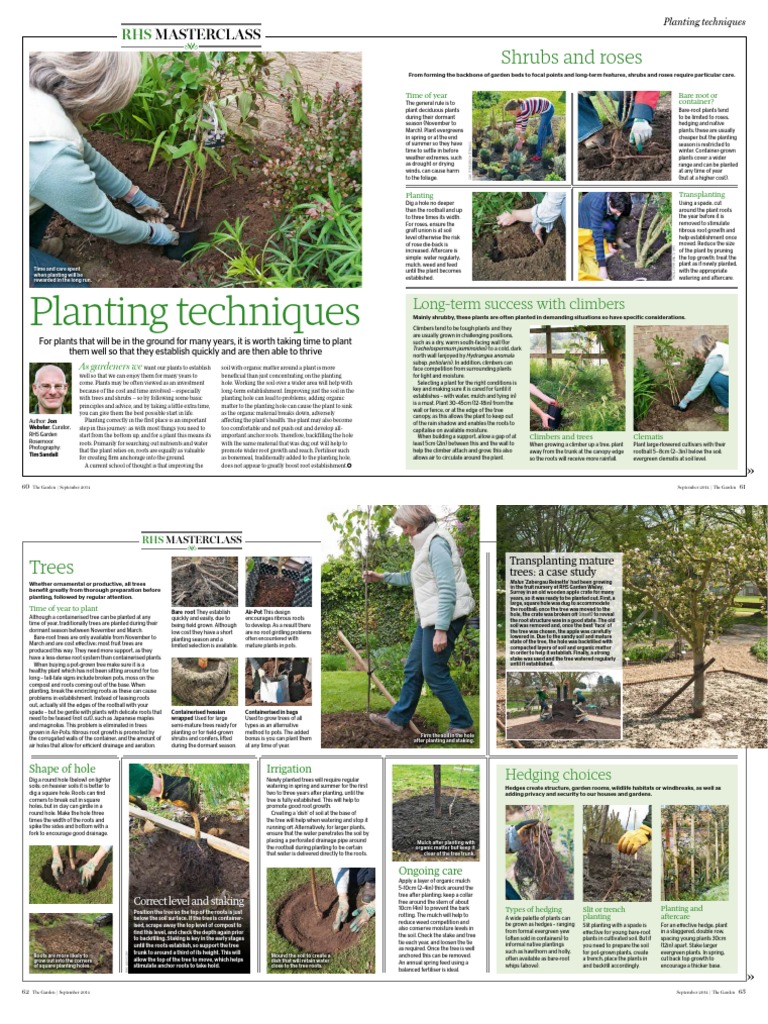 RHS Masterclass Planting Techniques | PDF | Trees | Root
