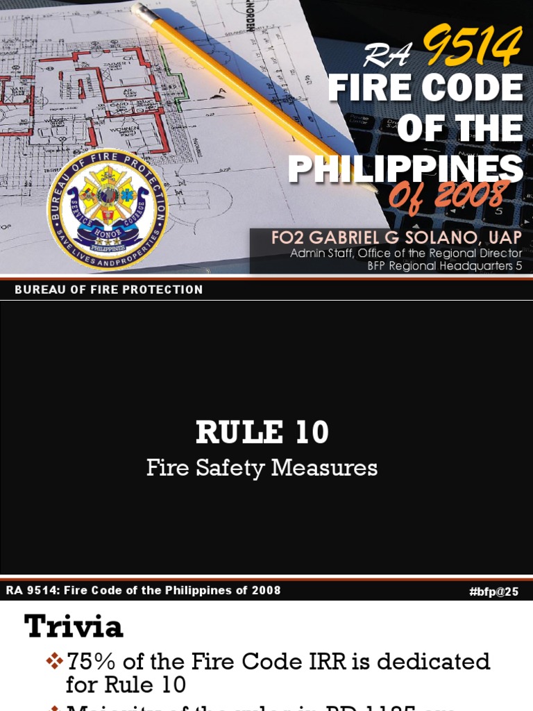 RA 9514 SSC Presentation Rule 10 | Stairs | Fire Safety