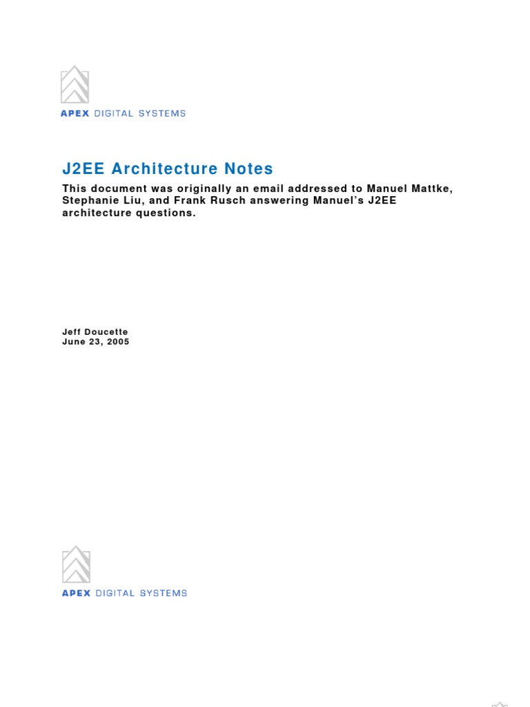 J2EE Architecture Notes | Download Free PDF | Enterprise Java Beans ...