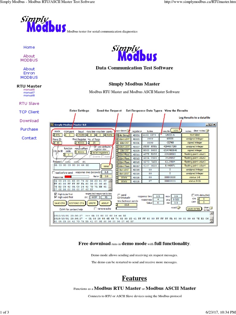 Simply Modbus - Modbus RTU | PDF | Computer Architecture | Software