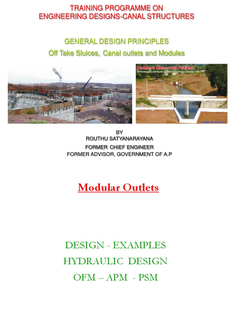 Canal Outlets&Modules Worked Out Exampes (1) | Hydrology | Hydraulic ...