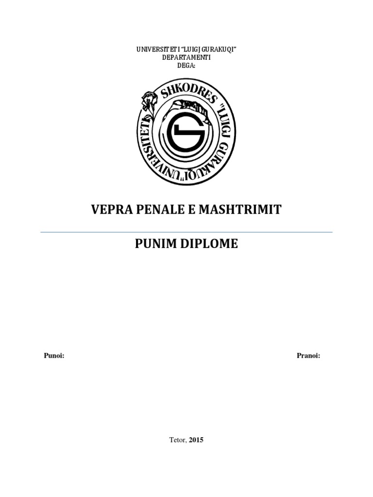 Teme Diplome Juridik - Vepra Penale e Mashtrimit | PDF