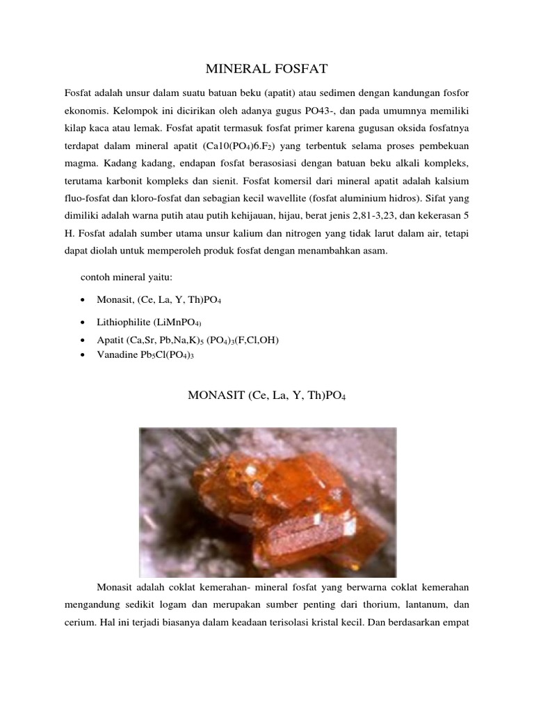 Mineral Fosfat | PDF | Sains & Matematika