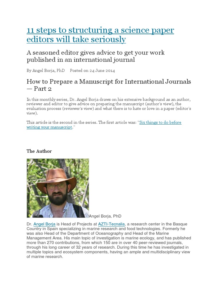 11 Steps To Structuring A Science Paper Editors Will Take Seriously ...