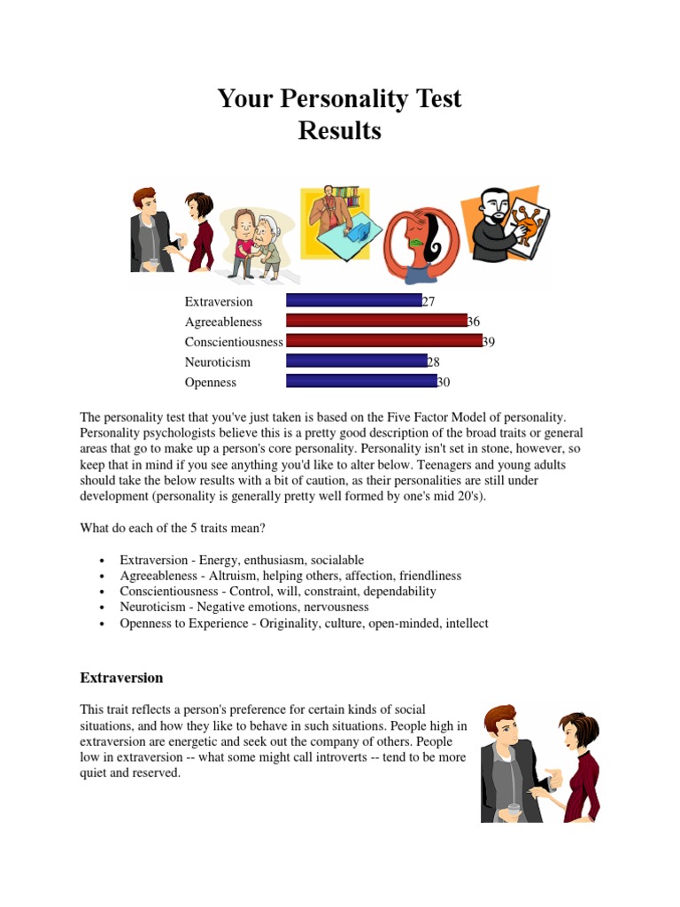 My Personality Test | PDF | Extraversion And Introversion | Applied ...