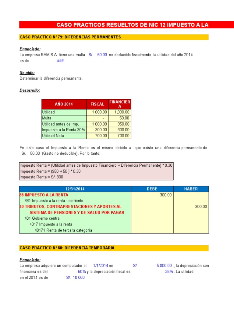 Nic 12 Mas Casos | PDF | normas internacionales de INFORMACION ...