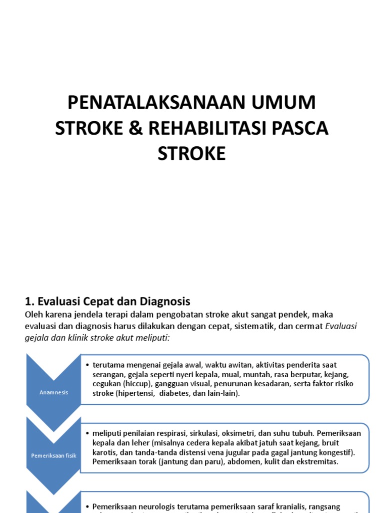 Penatalaksanaan Umum Stroke & Rehabilitasi Pasca Stroke | PDF