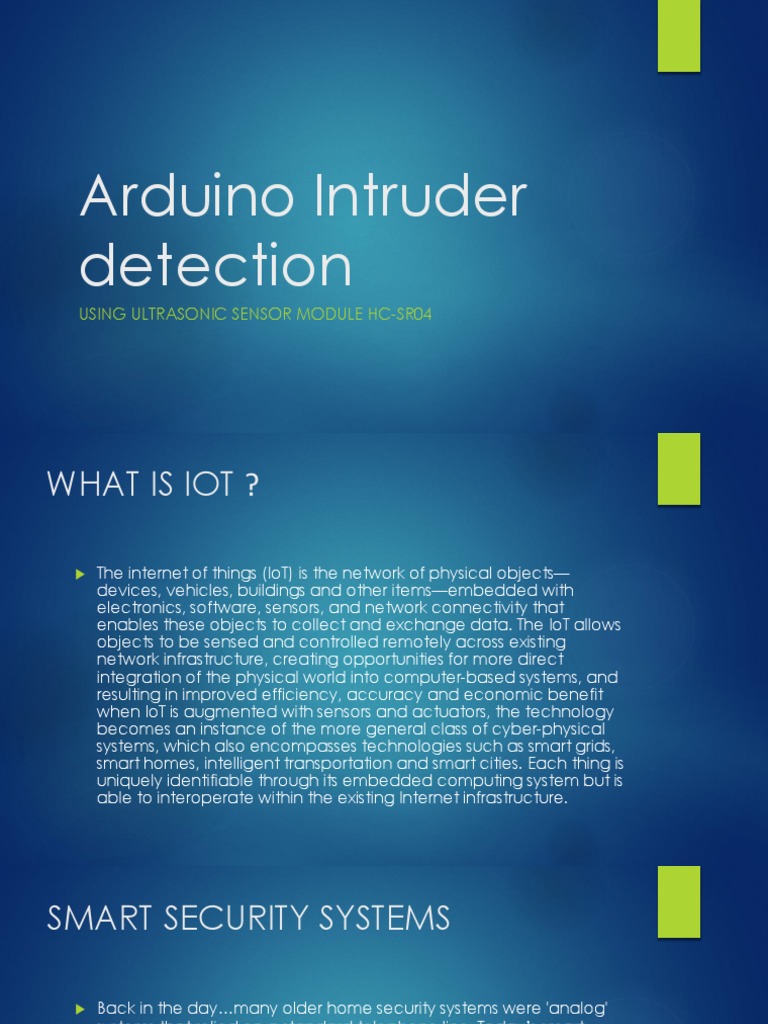 Arduino Intruder Detection | PDF | Internet Of Things | Security Alarm