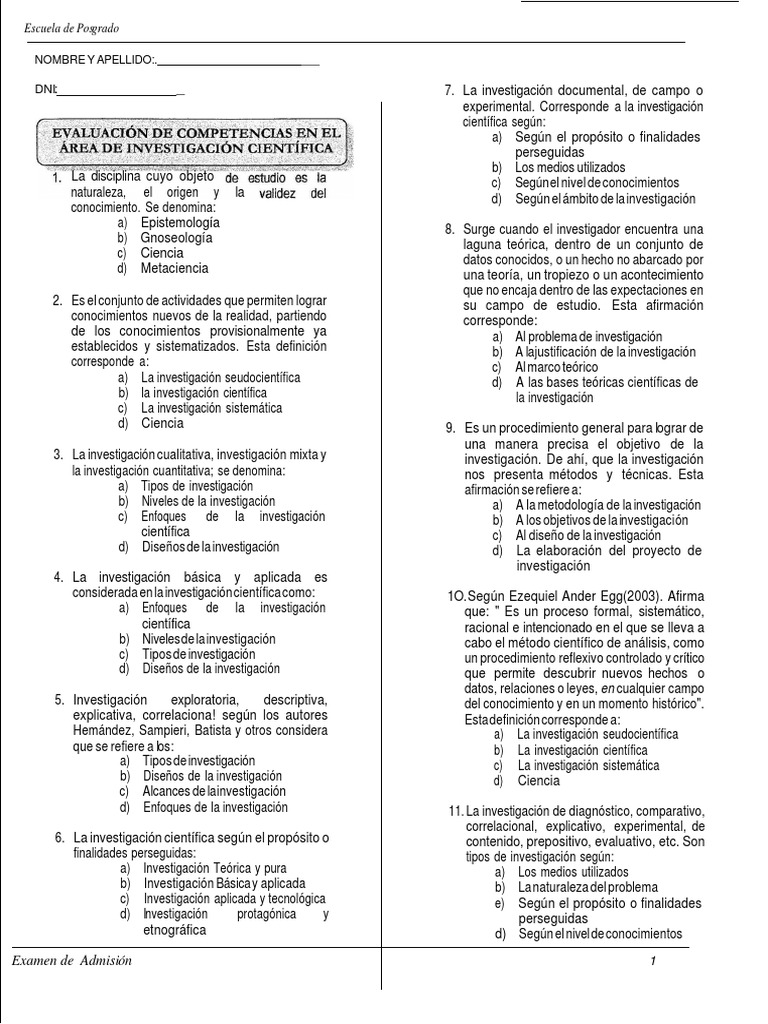 examen | Método científico | Ciencia