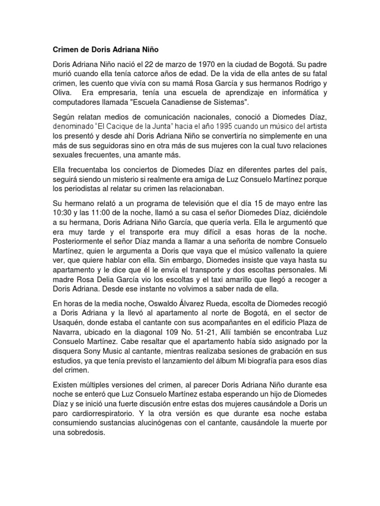 Crimen de Doris Adriana Niño | PDF | Violencia