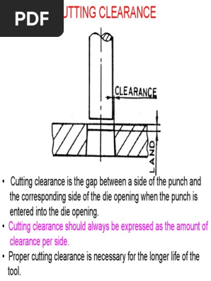 Punch And Die Clearance