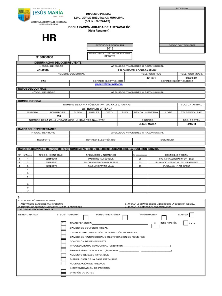 Ejemplo Llenado Autovaluo PDF | PDF