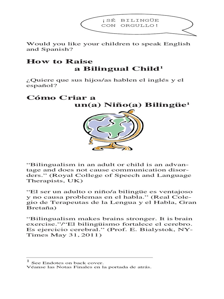 How To Raise A Bilingual Child Pdf Multilingüismo Lingüística