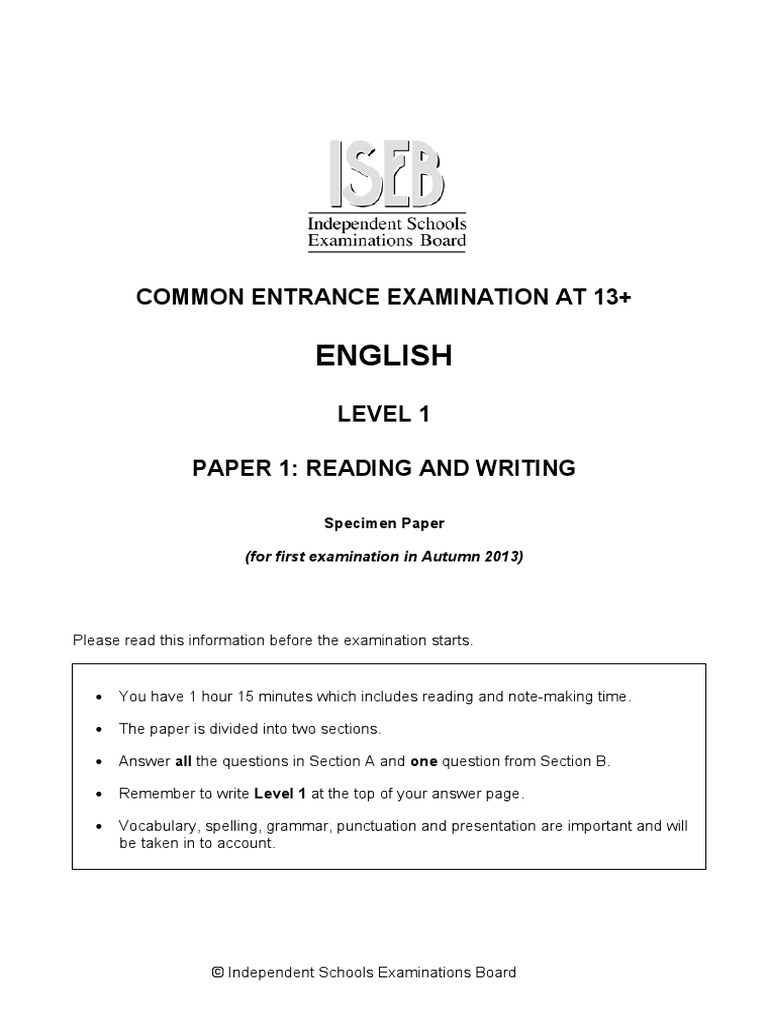 Common Entrance Examination at 13+ | PDF | Nature