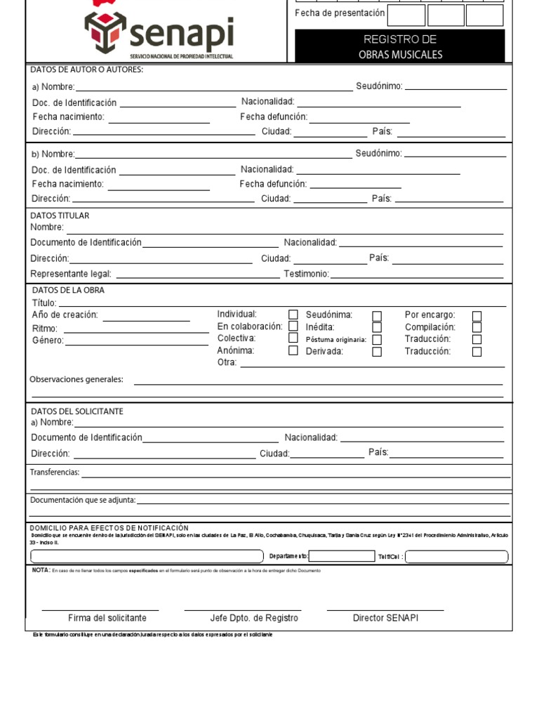 FORMULARIO SENAPI | Gobierno | Política