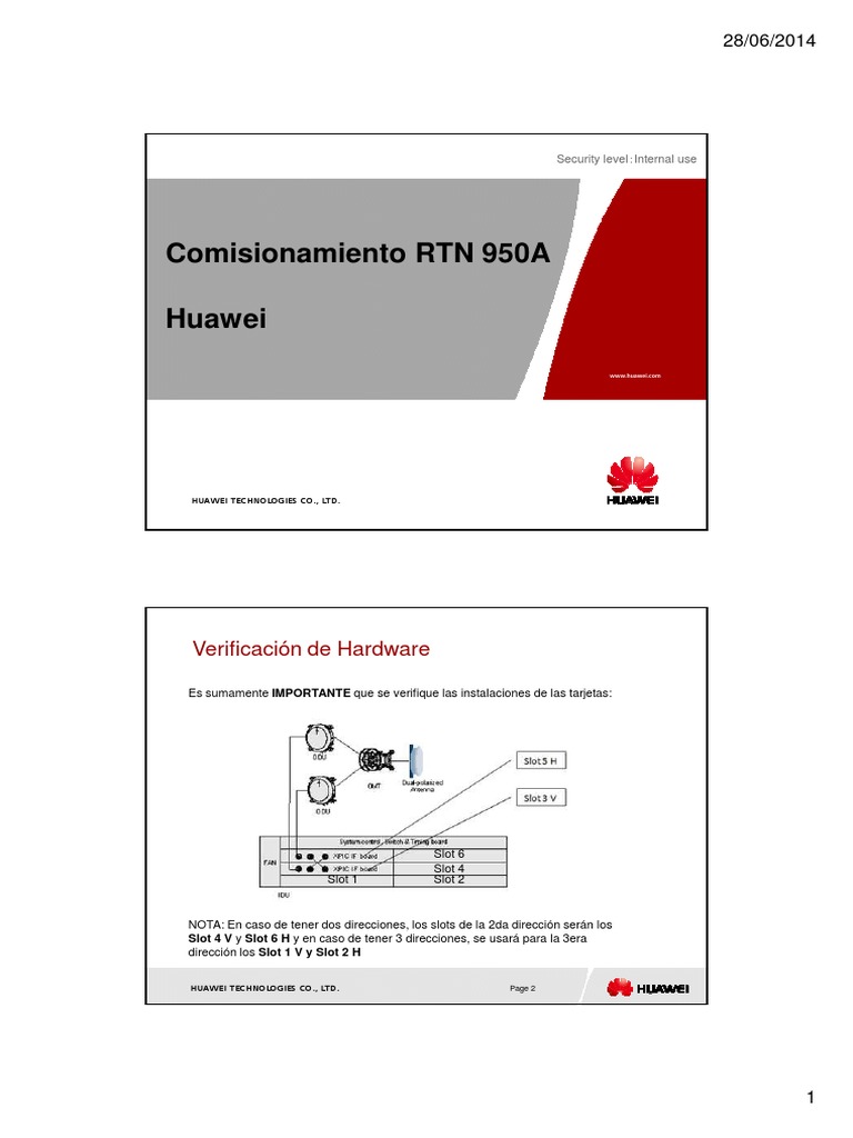 Comisionamiento RTN950A V1 - 30 - 06 - 14 PDF | PDF | Antena (Radio ...