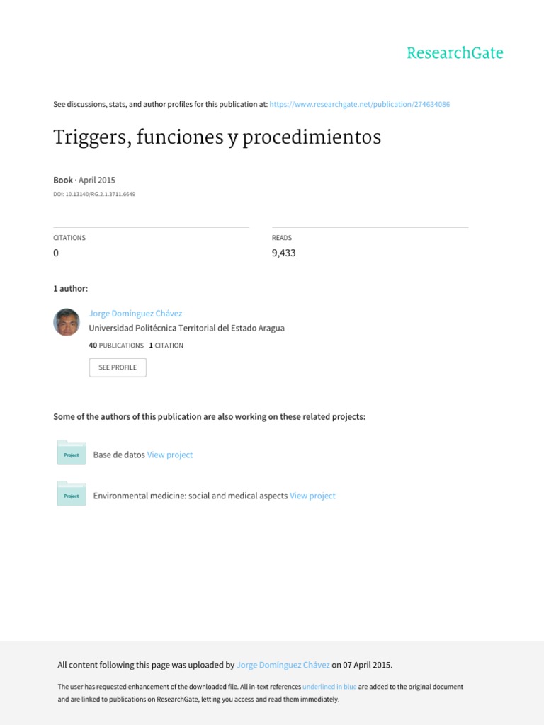 Triggers y Funciones | PDF | SQL | Tabla (base de datos)