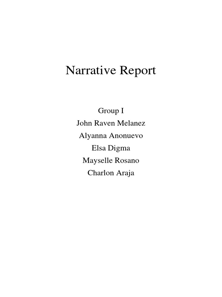 Narrative Report | PDF | Paper | Pulp (Paper)