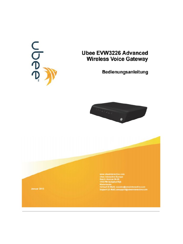 Translated Copy of Ubee-evw3226-Installationsanleitung PDF | PDF | Wi ...