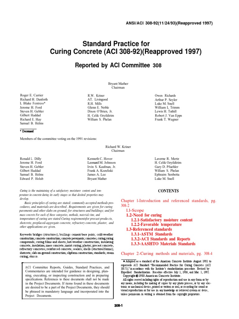 Aci 308-92 PDF | PDF | Concrete | Humidity