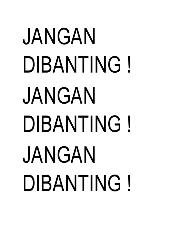 Jangan Dibanting | PDF