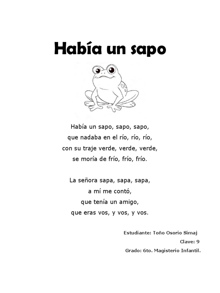 Habia Un Sapo | PDF