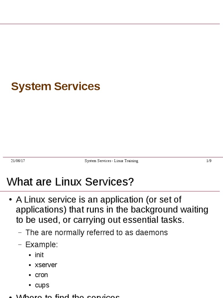Managing Linux System Services Guide | PDF | Transmission Control ...