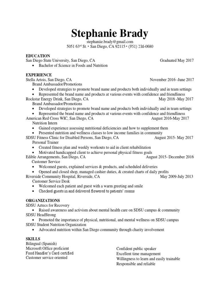 Stephanie Brady Resume | Download Free PDF | Brand | Health Care