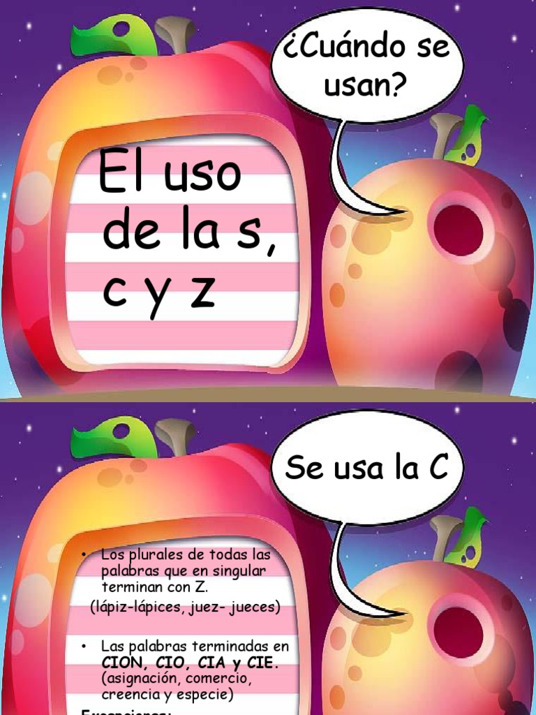 Uso de La C, S y Z | PDF | Reglas | Relaciones sintácticas