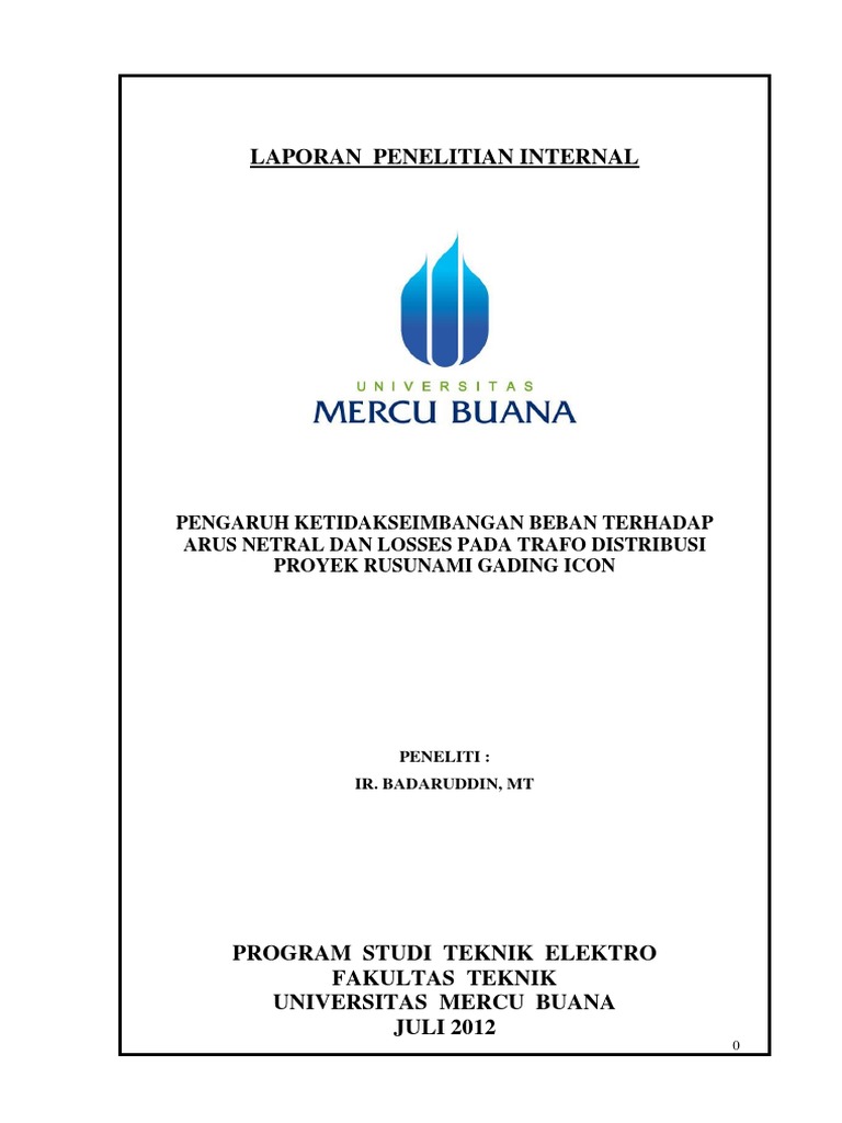 Pengaruh Ketidakseimbangan Beban Terhadap Arus Netral Dan Losses Pada ... Pengaruh Ketidakseimbangan Beban Terhadap Arus Netral Dan Losses Pada ...