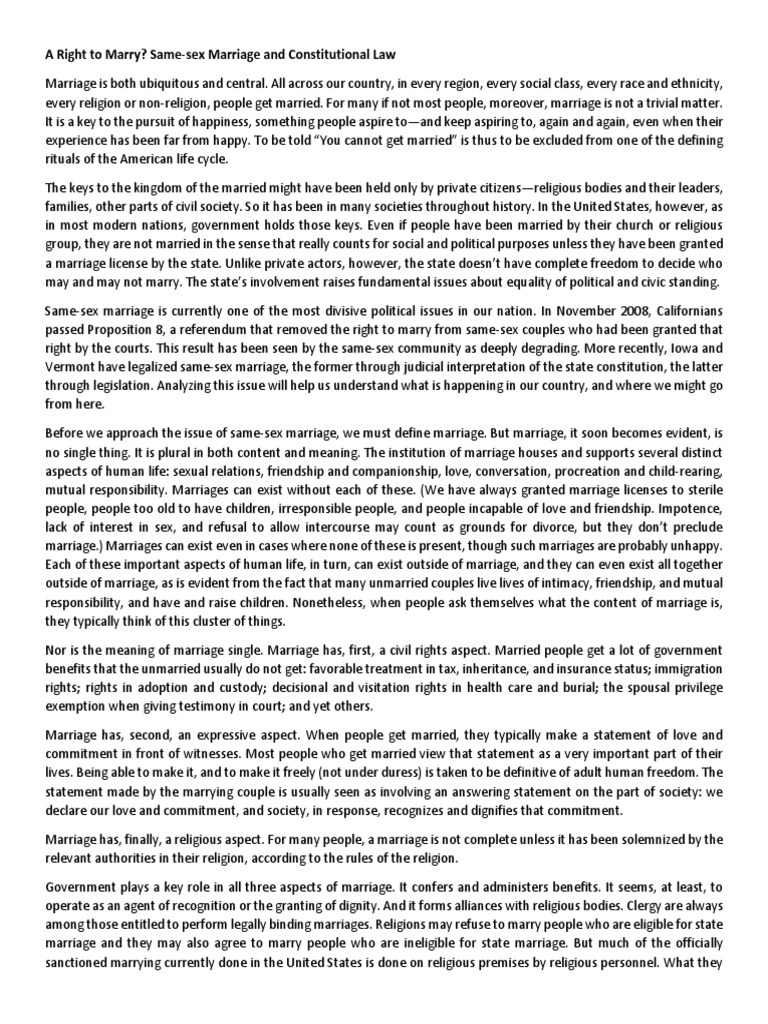 A Right To Marry | PDF | Loving V. Virginia | Marriage