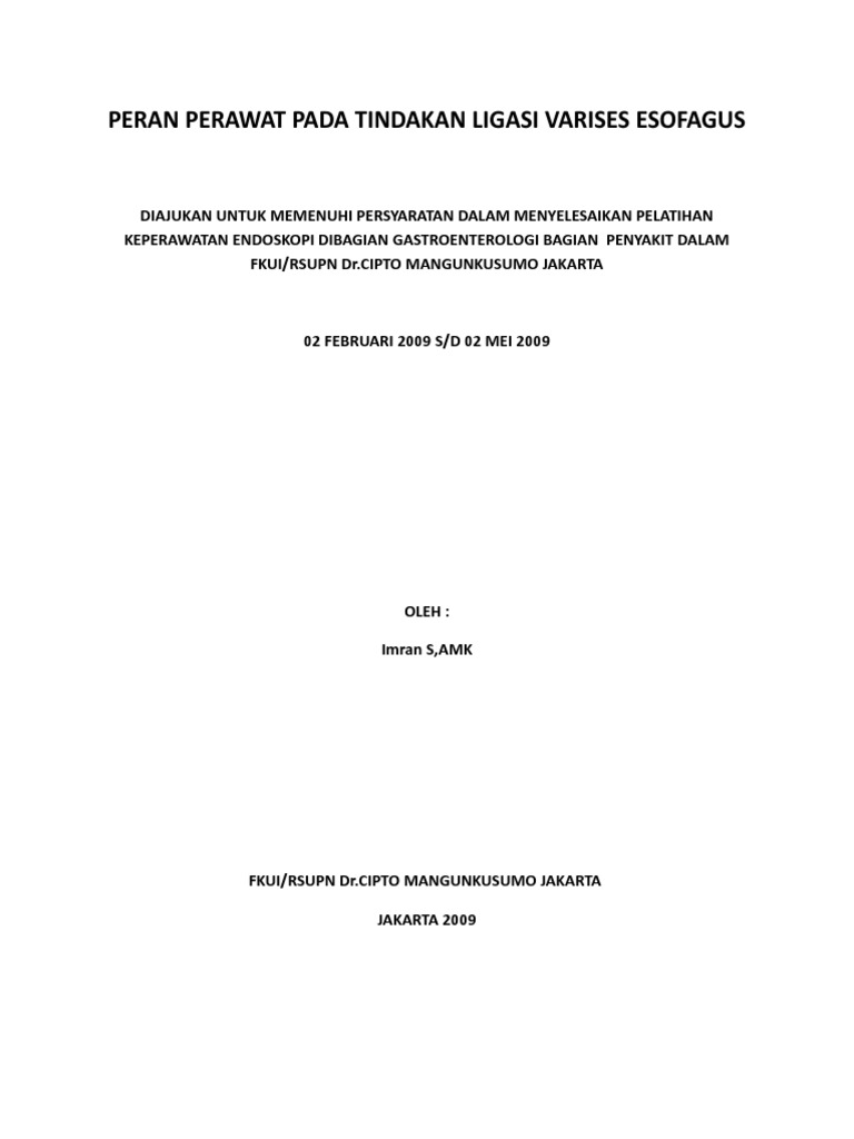 Ligasi Varises Esofagus by Imran | PDF | Sains & Matematika