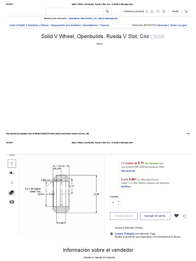 Solid V Wheel, Openbuilds, Rueda V Slot, CNC - $ 95 | PDF | Industrias ...