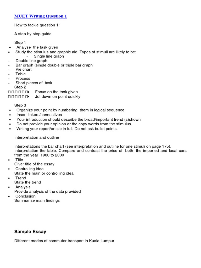 MUET Writing Question 1 Tips | PDF | Economies | Business