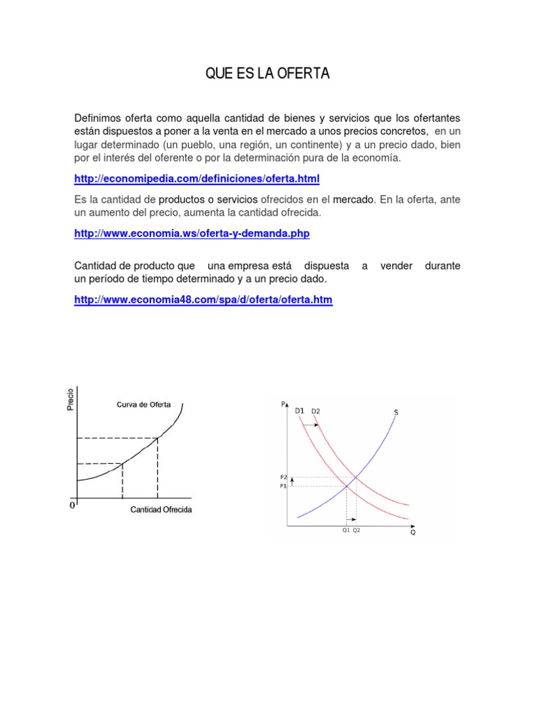 Que Es La Oferta | PDF | Oferta (economía) | Precios