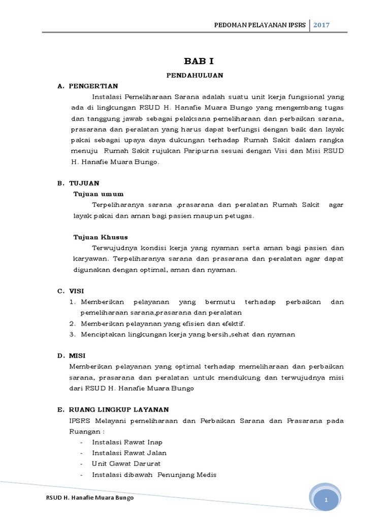 Pedoman Pelayanan IPSRS | PDF