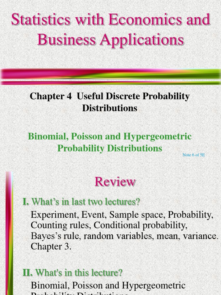 Statistics With Economics and Business Applications: Chapter 4 Useful ...