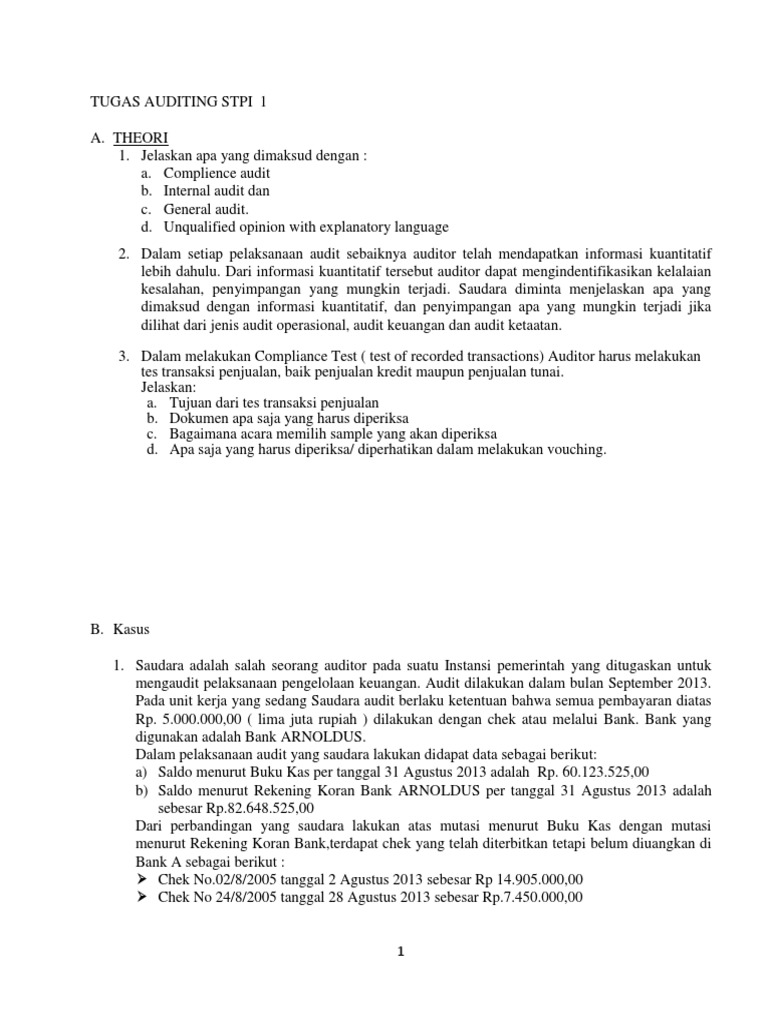 Tugas Auditing Stpi 1 | PDF