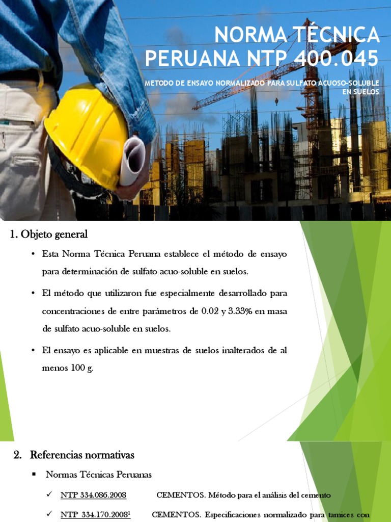 Norma Técnica Peruana NTP 400 | PDF | Compuestos químicos | Química analítica