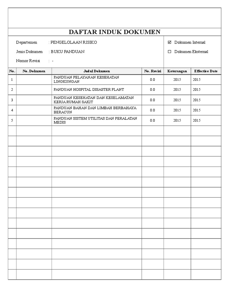 Daftar Induk Dokumen | PDF