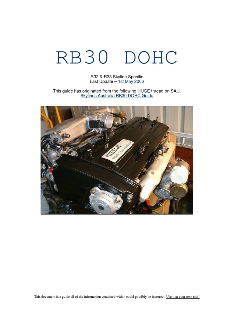 Nissan Rb30-Dohc | PDF | Engines | Automotive Technologies