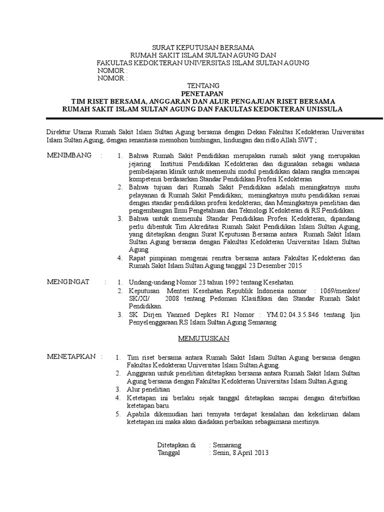 Surat Keputusan Bersama | PDF