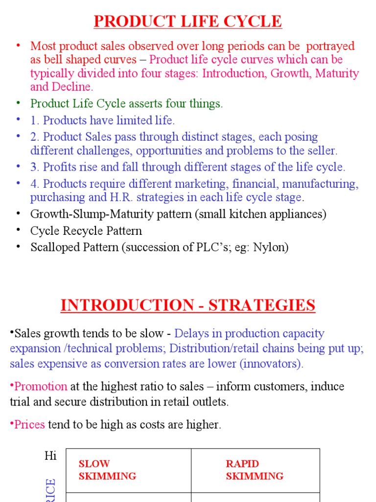 PLC Strategies | PDF | Marketing | Sales