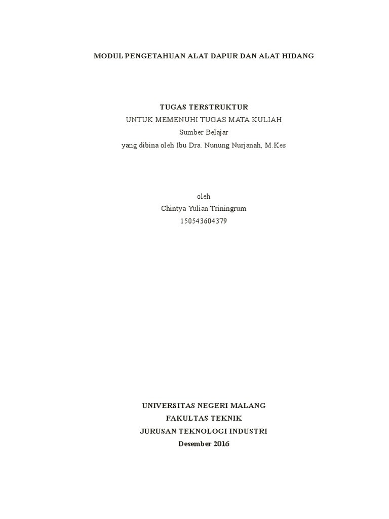 Pengetahuan Alat Dapur dan Hidang | PDF