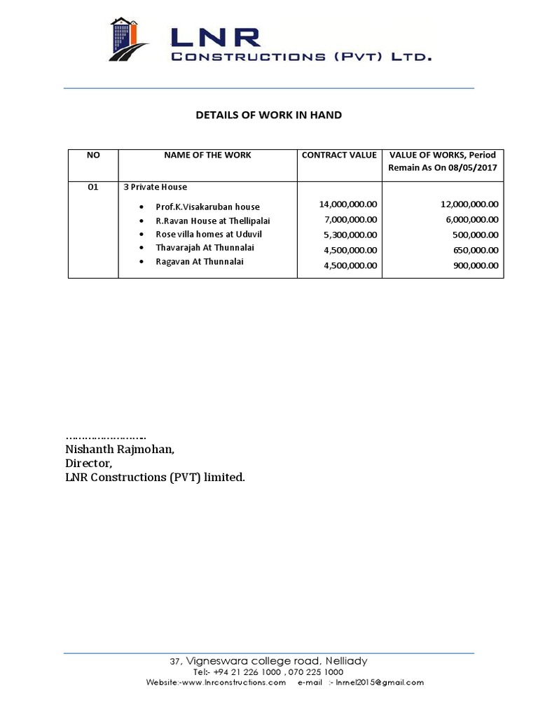08.05.2017 Work in Hand | PDF